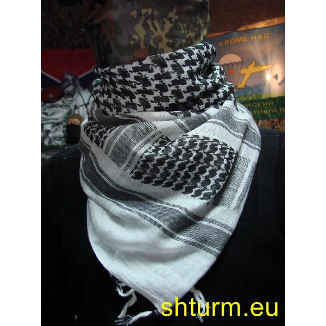 Шал , модел ''Палестина'' , черно - бял. - 16503А